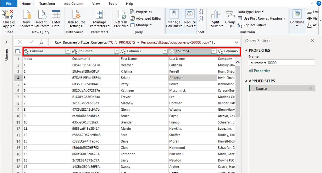 Use the First Row as Column Names in Power BI – fteymori.com Use the First Row as Column Names in Power BI – fteymori.com